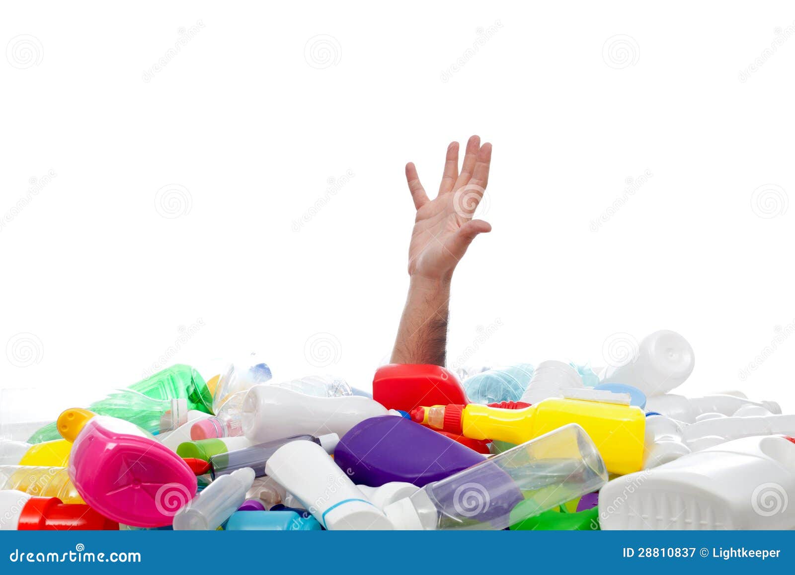 Environment Concept with Human Hand and Plastic Recipients Stock Image ...