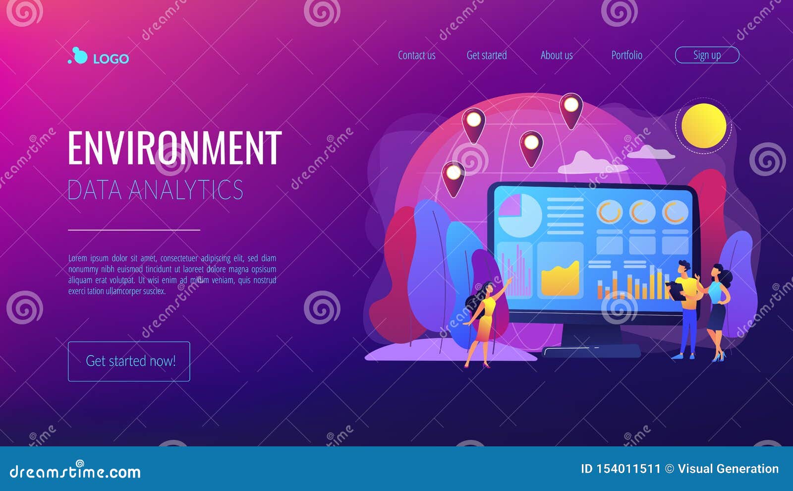 Environment Data Symbol Forecast With Graph And Chart And Weather ...