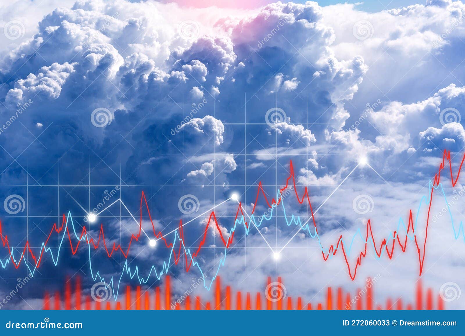 Environment Data Symbol Forecast for Meteorology. Business Chart Cloudy ...