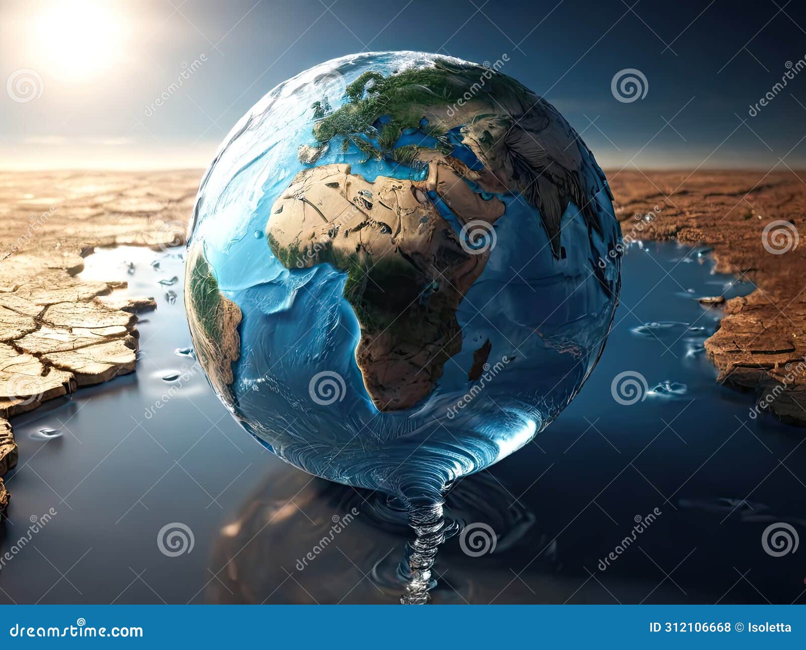 Environment Day Earth Day World Water Day Concept Saving Water Stock