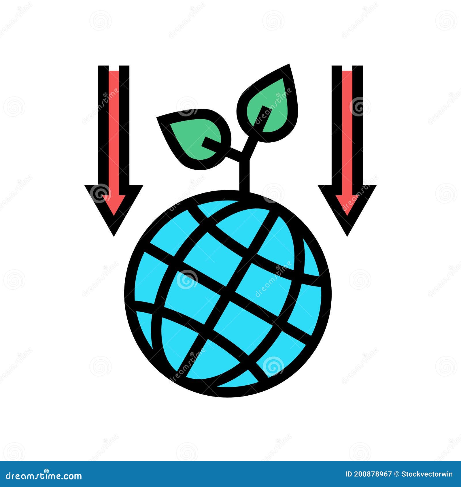 Environment Deterioration Color Icon Vector Illustration Sign Stock ...