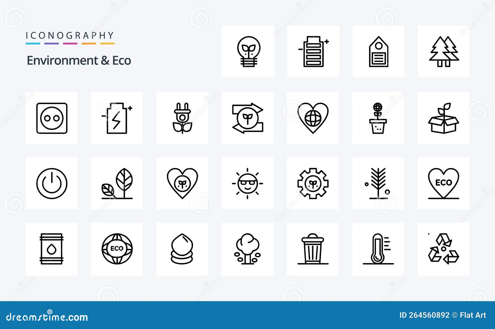 25 Environment and Eco Line Icon Pack Stock Vector - Illustration of ...