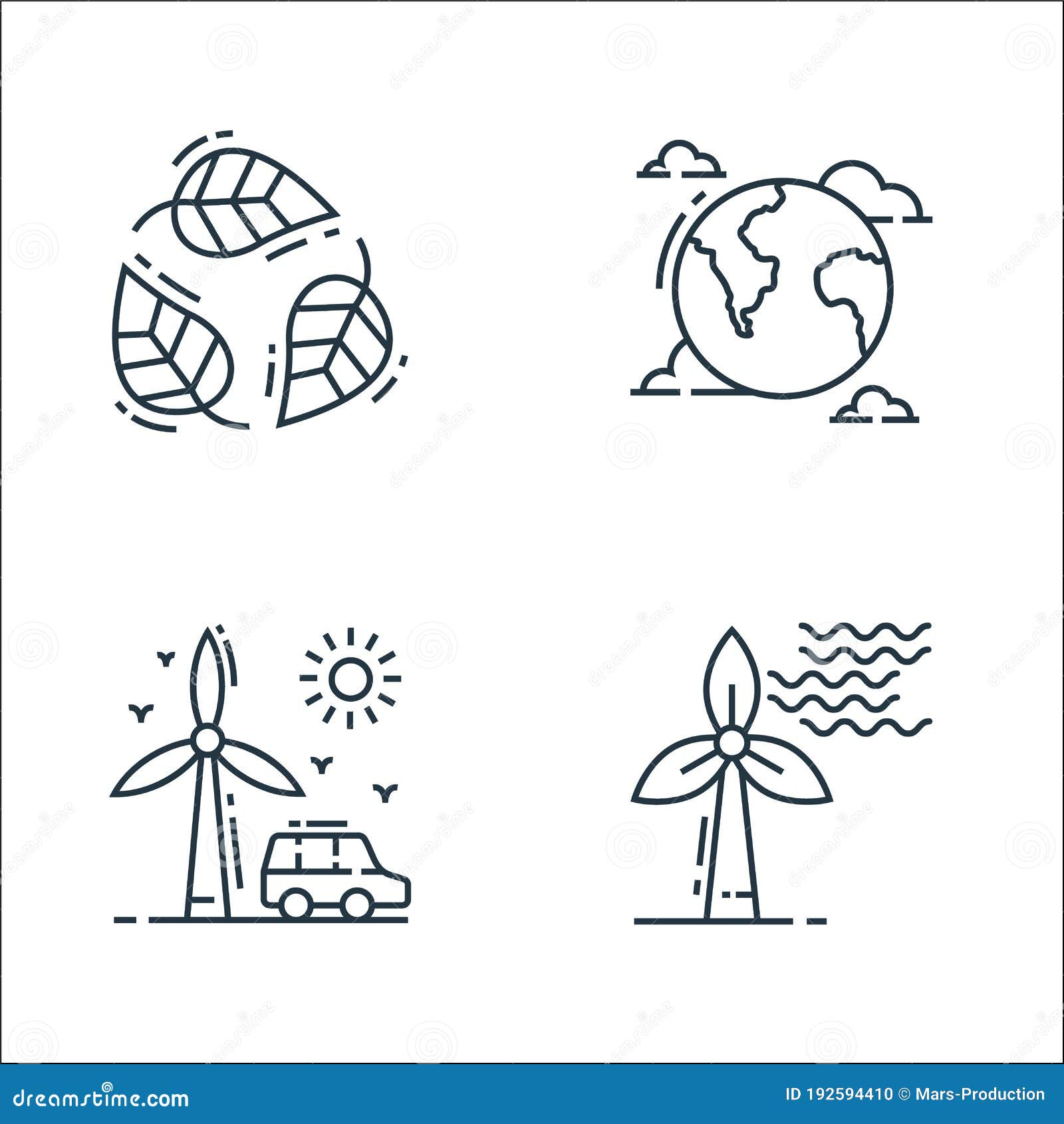 Environment and Eco Line Icons. Linear Set Stock Vector - Illustration ...