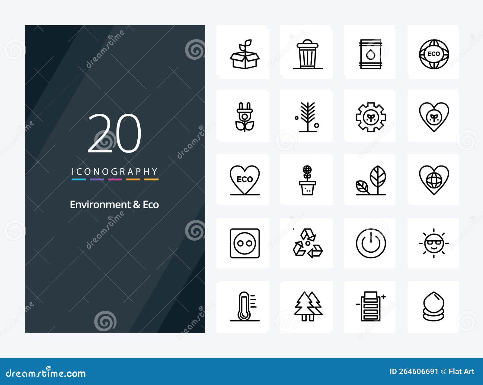 20 Environment and Eco Outline Icon for Presentation Stock Vector ...