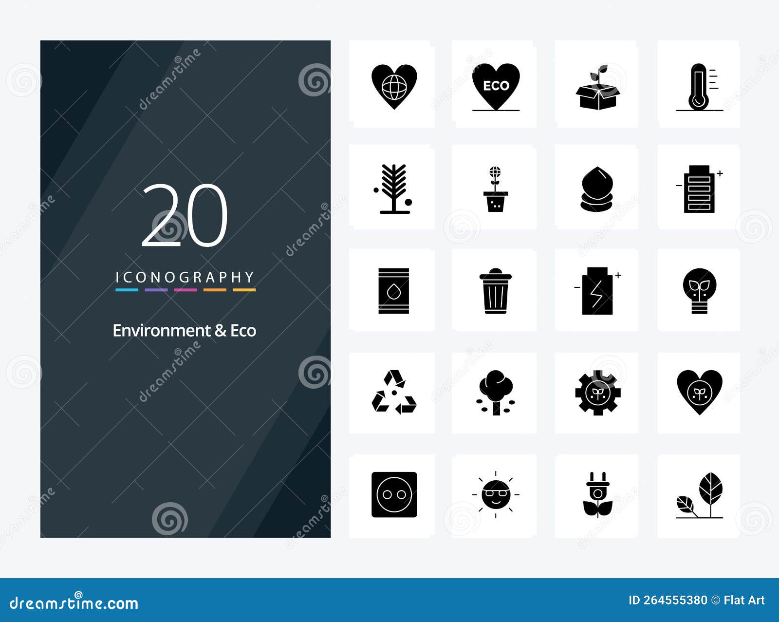 20 Environment and Eco Solid Glyph Icon for Presentation Stock Vector ...