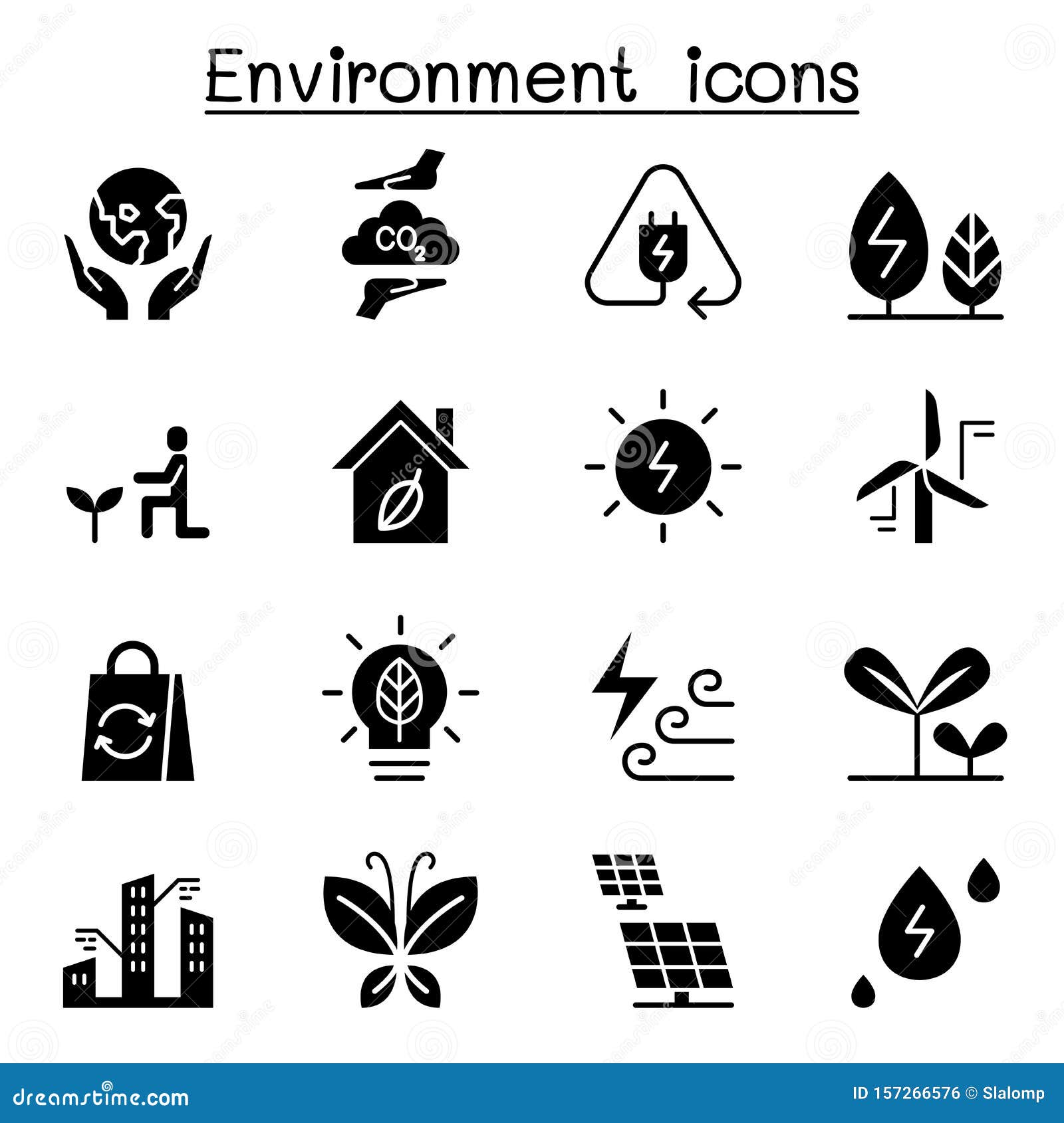 Environment & Ecology Icon Set Stock Vector - Illustration of icon ...