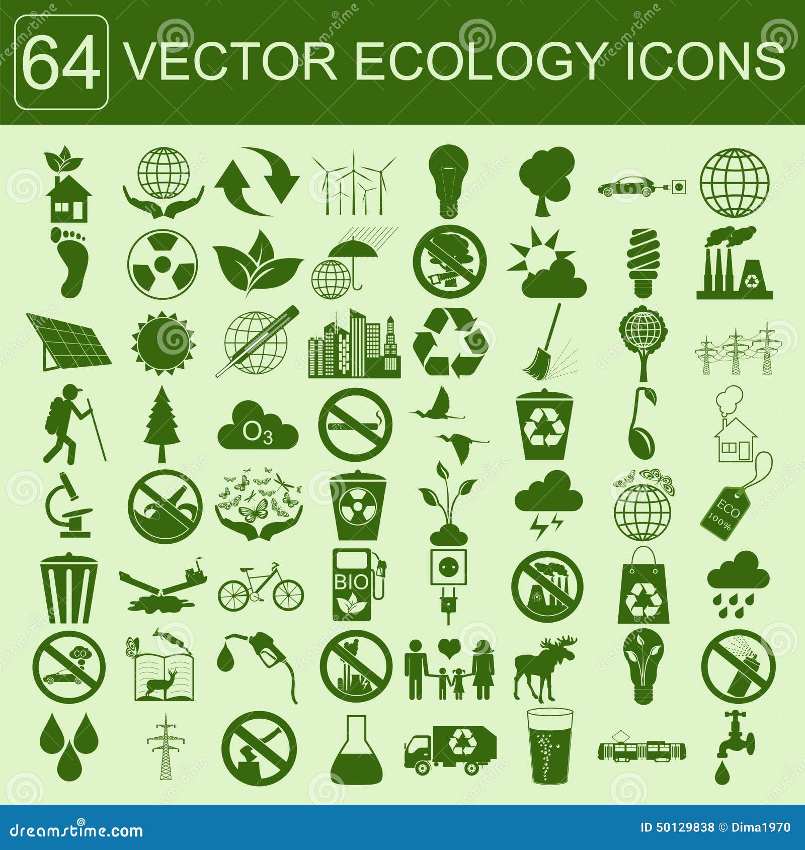 Environment, Ecology Icon Set. Environmental Risks, Ecosystem Stock ...