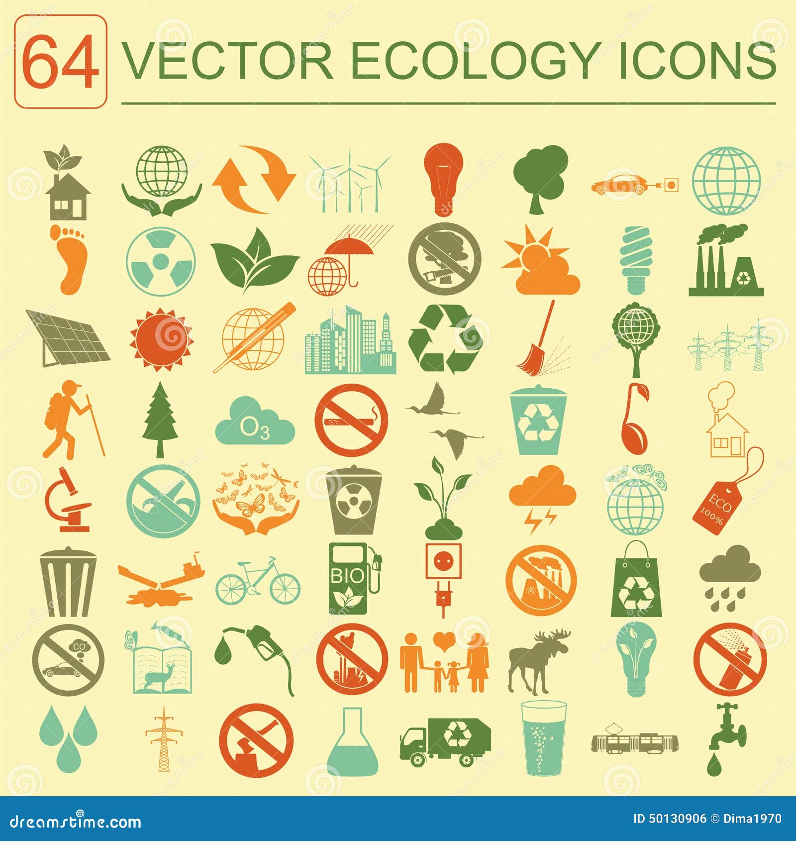 Environment, Ecology Icon Set. Environmental Risks, Ecosystem Stock ...