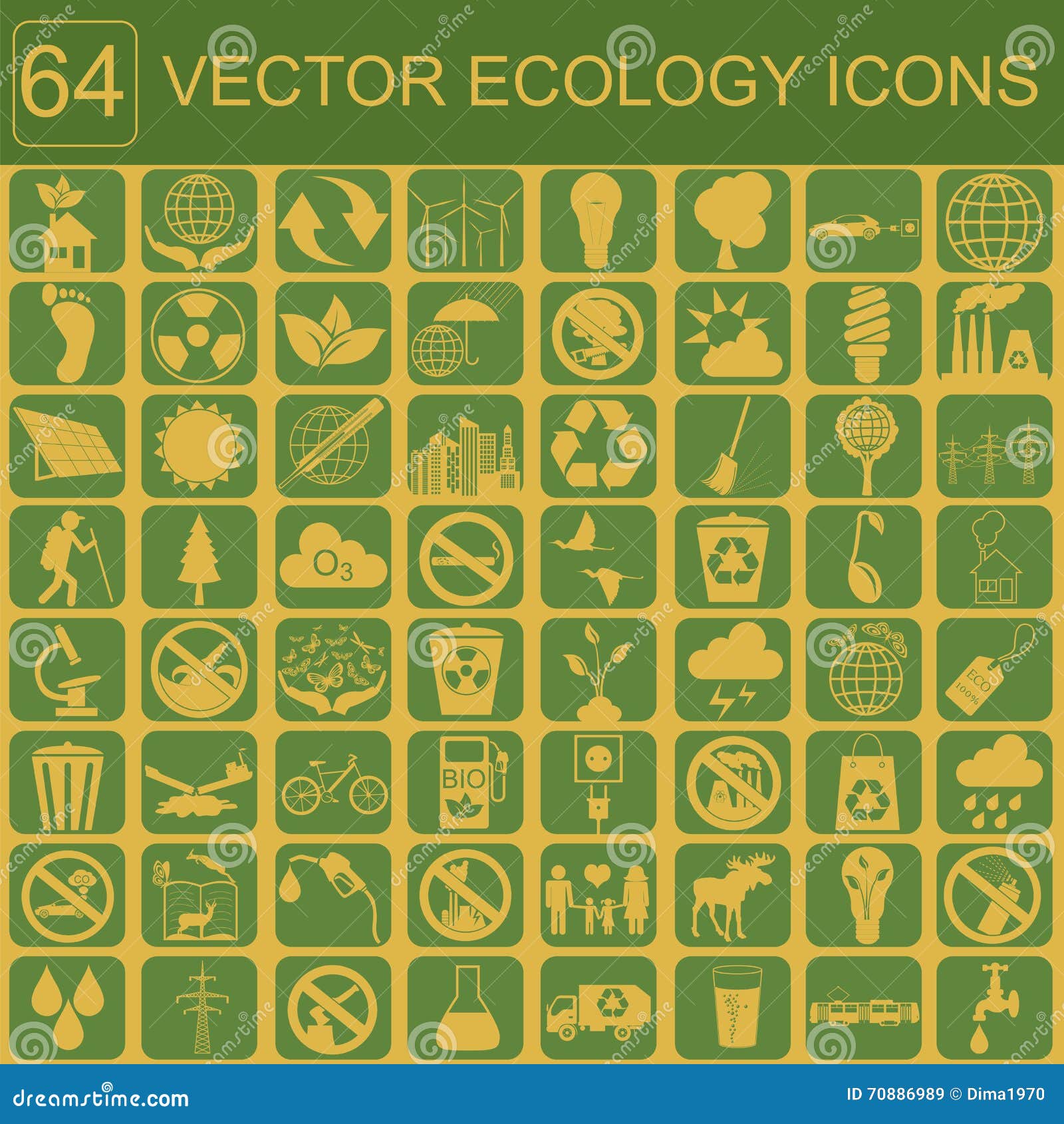 Environment, Ecology Icon Set. Environmental Risks, Ecosystem Stock ...