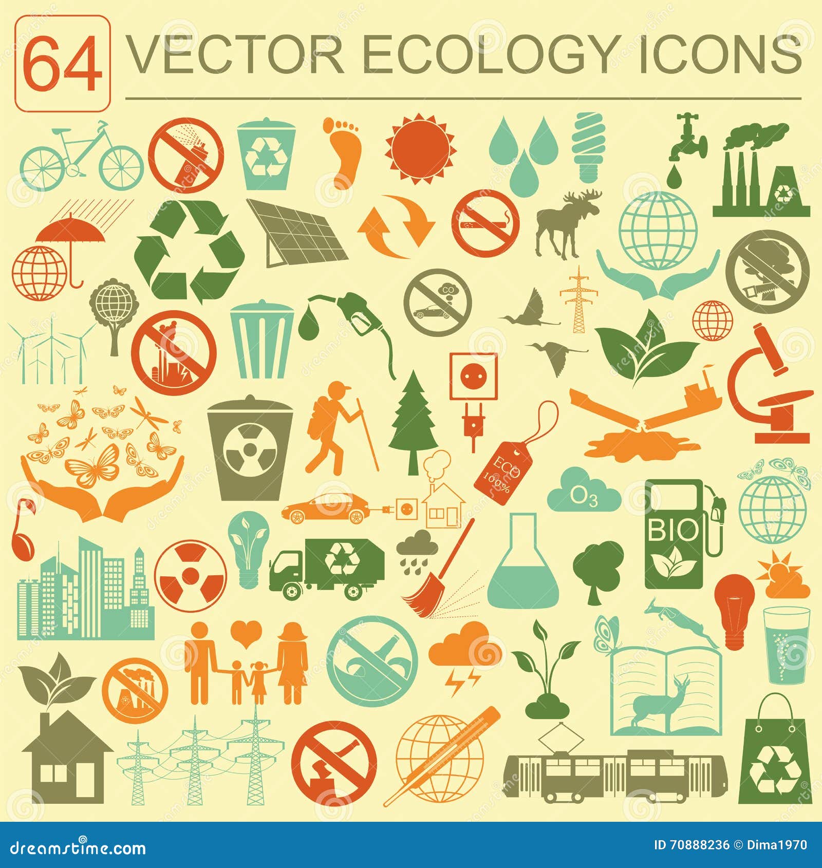 Environment, Ecology Icon Set. Environmental Risks, Ecosystem Stock ...