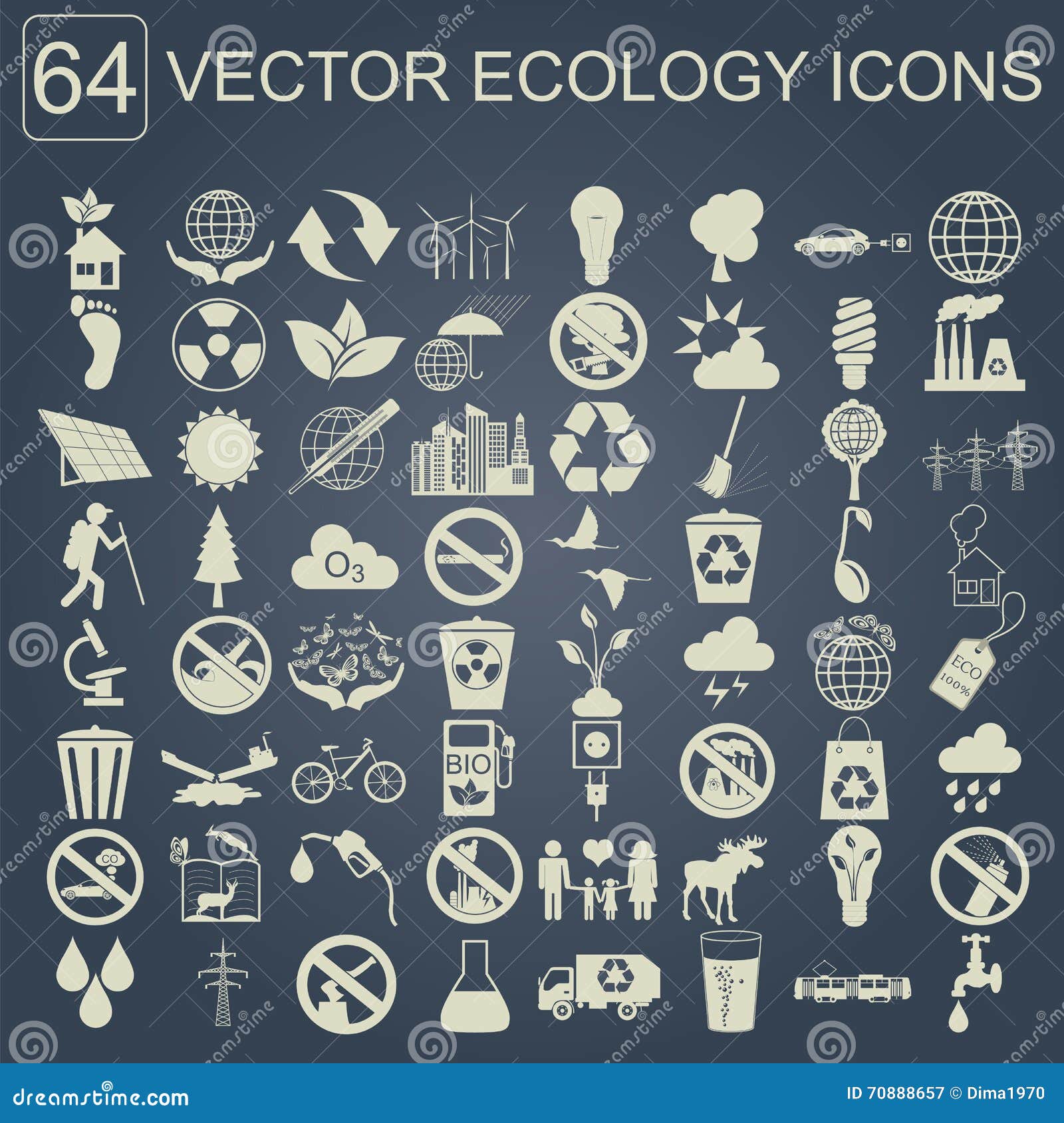 Environment, Ecology Icon Set. Environmental Risks, Ecosystem Stock ...