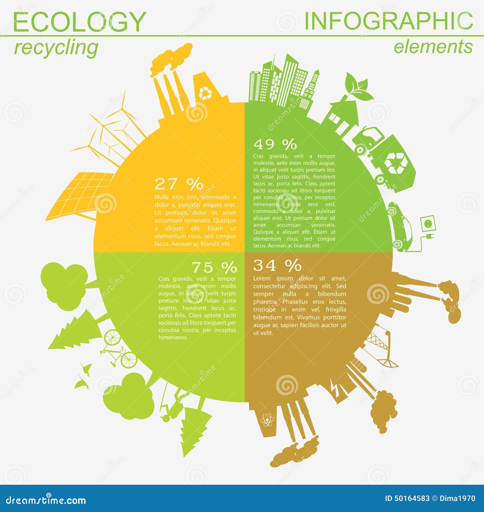 Environment, Ecology Infographic Elements. Environmental Risks, Stock ...