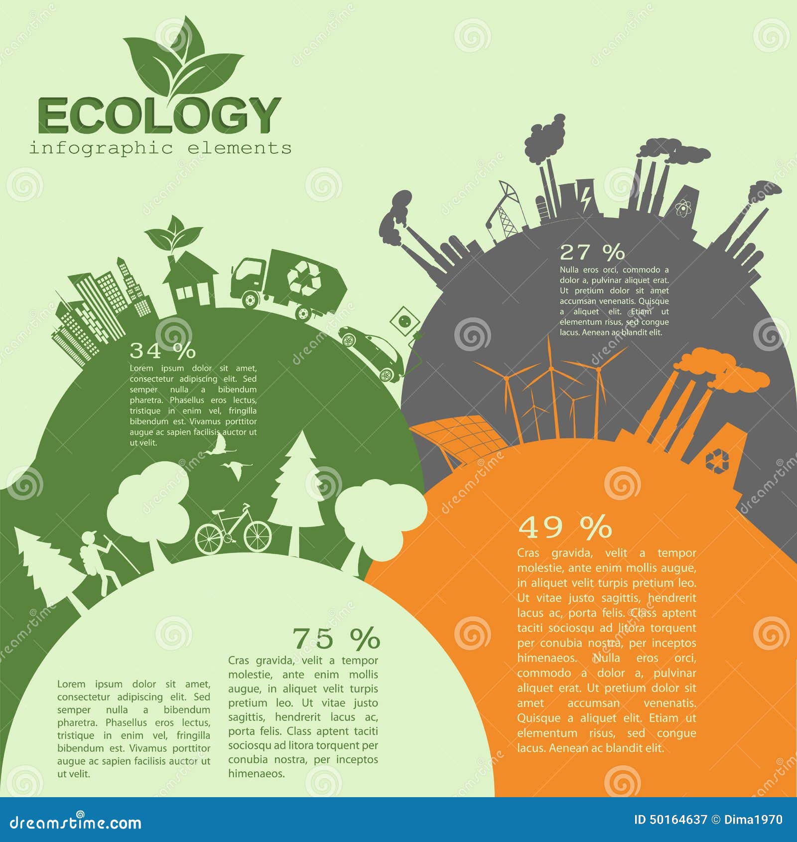 Environment, Ecology Infographic Elements. Environmental Risks, Stock ...