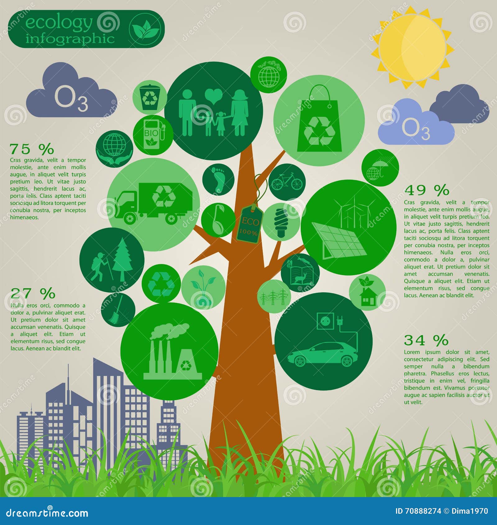 Environment, Ecology Infographic Elements. Environmental Risks, Stock ...
