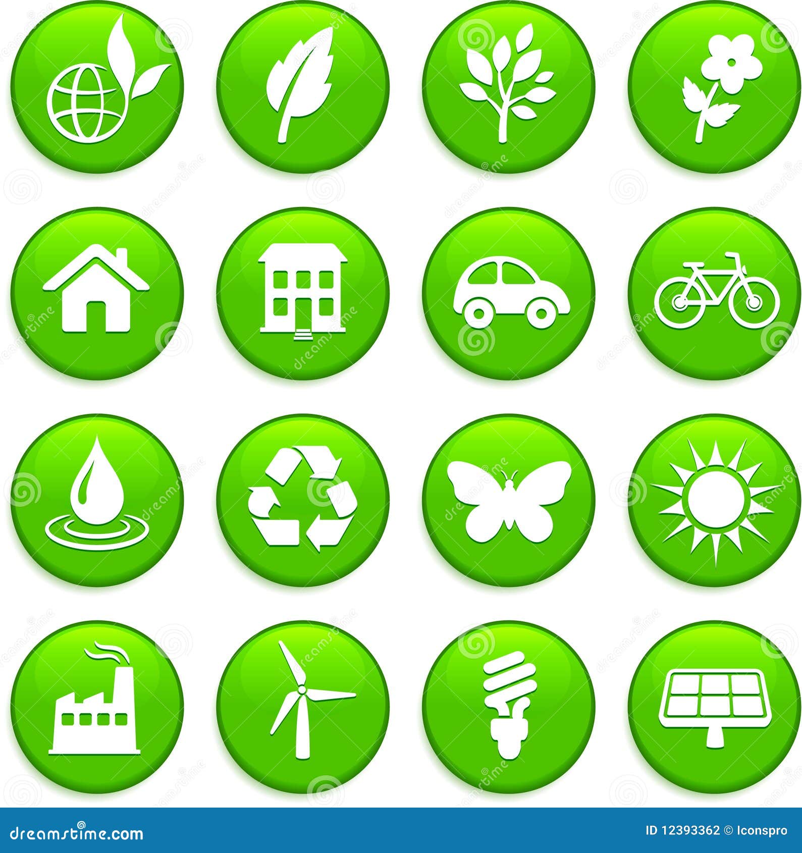 Environment Elements Icon Set Stock Illustration - Illustration of ...