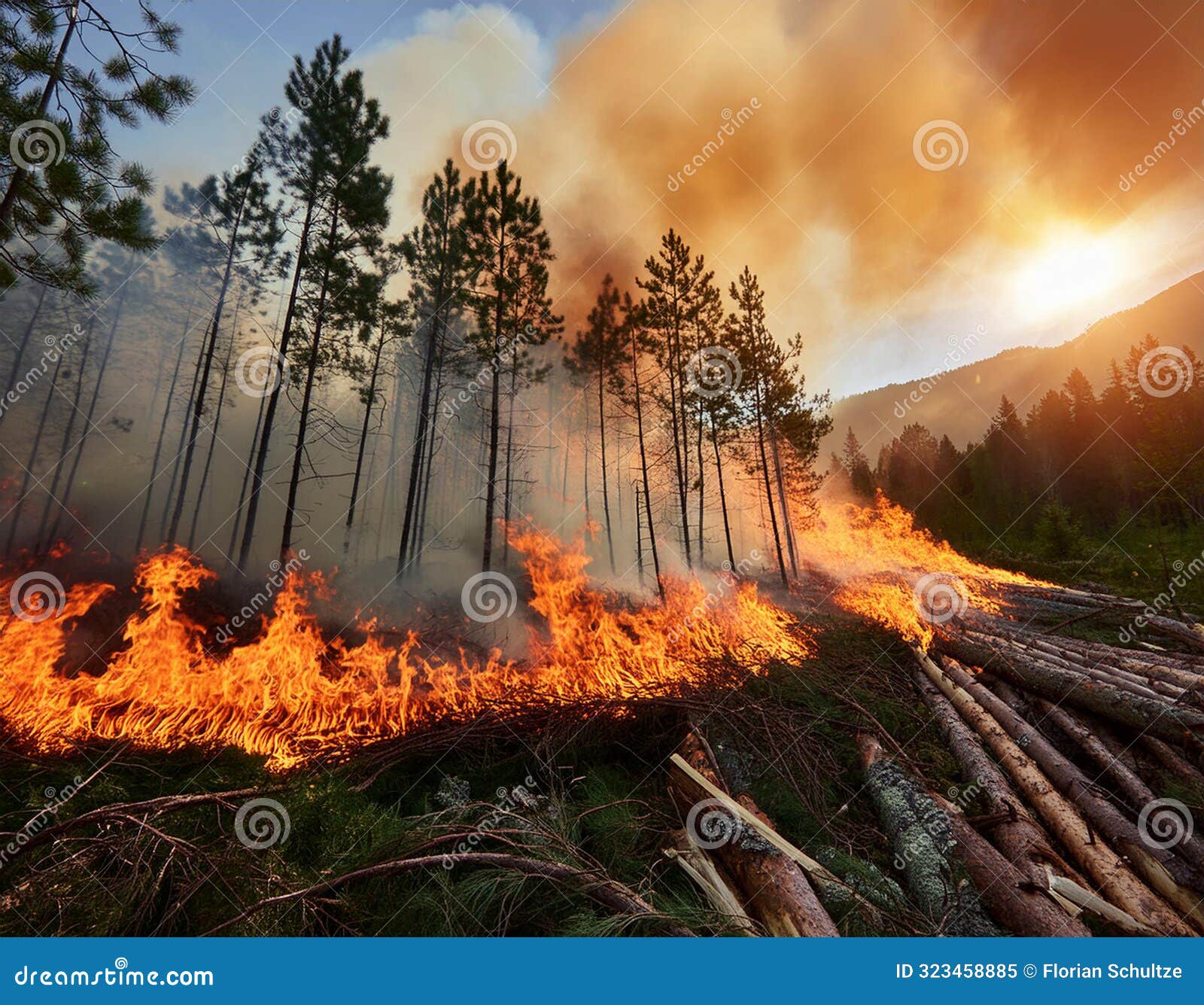 Environment, Fire and Smoke with Forest in Nature for Deforestation ...