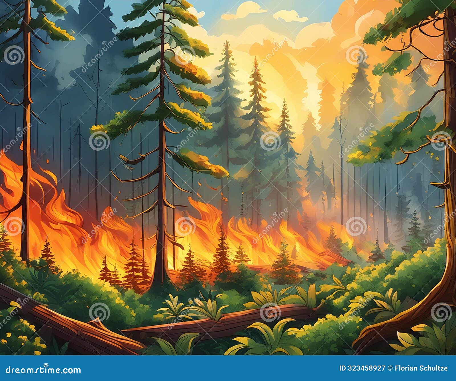 Environment, Fire and Smoke with Forest in Nature for Deforestation ...