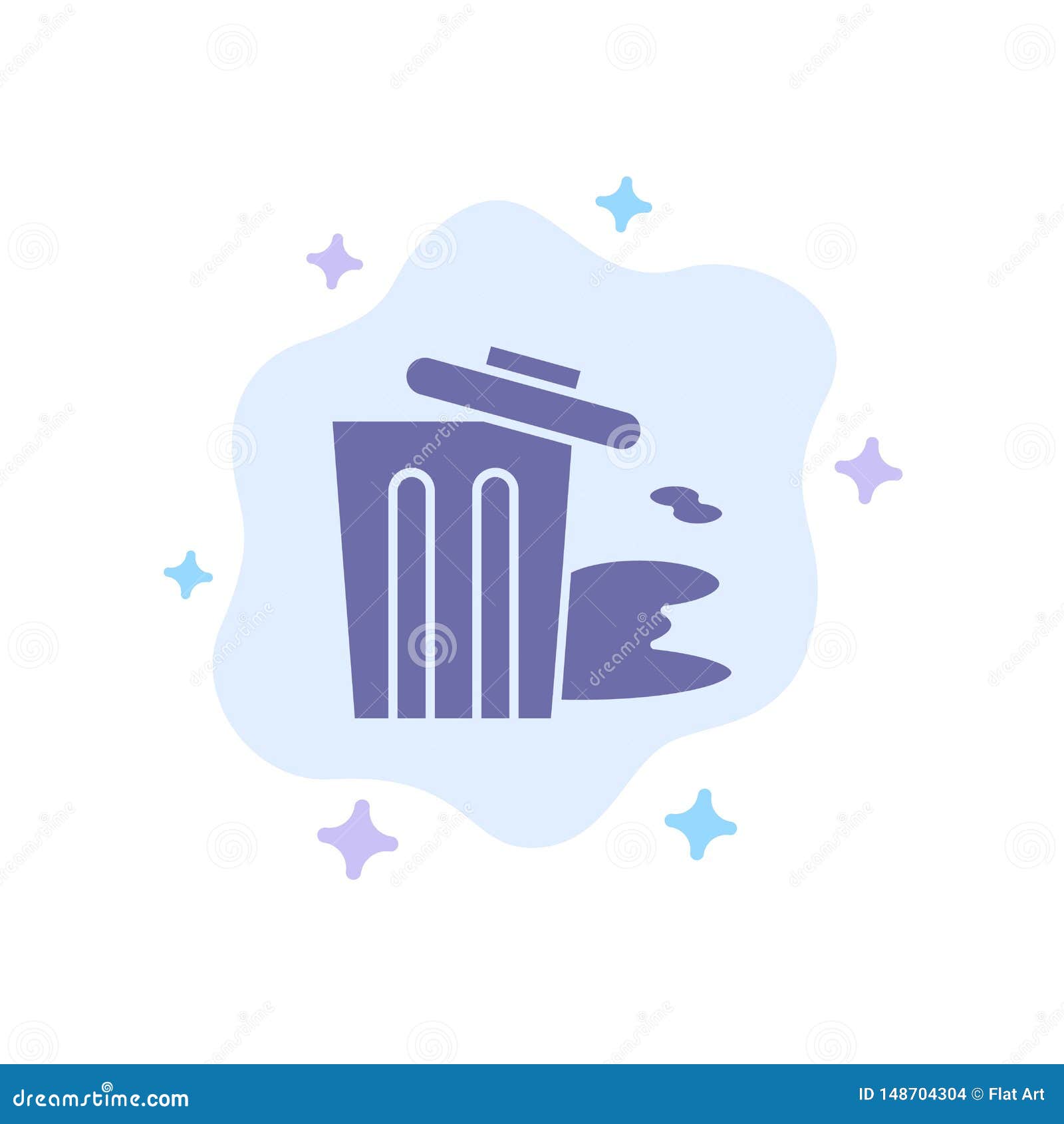 Environment, Garbage, Pollution, Trash Blue Icon on Abstract Cloud ...