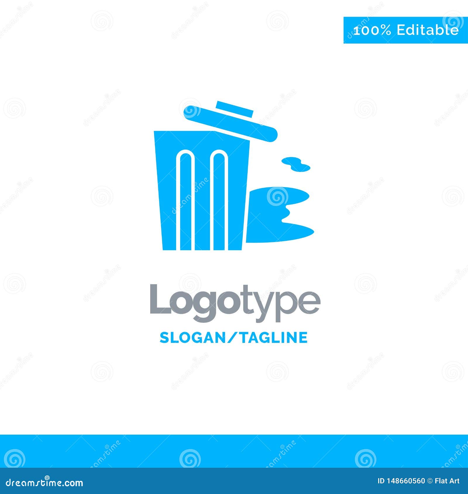 Environment, Garbage, Pollution, Trash Blue Solid Logo Template. Place ...