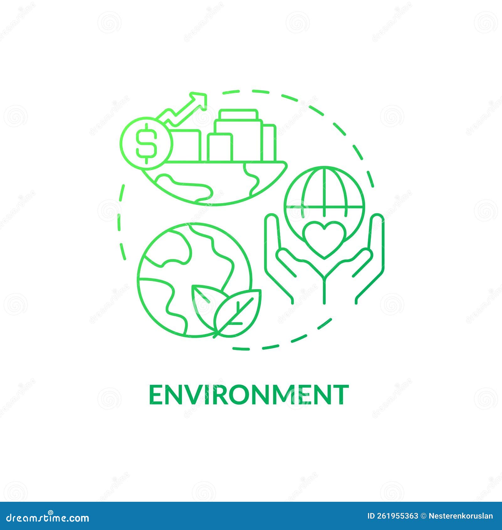 Environment Green Gradient Concept Icon Stock Vector - Illustration of ...