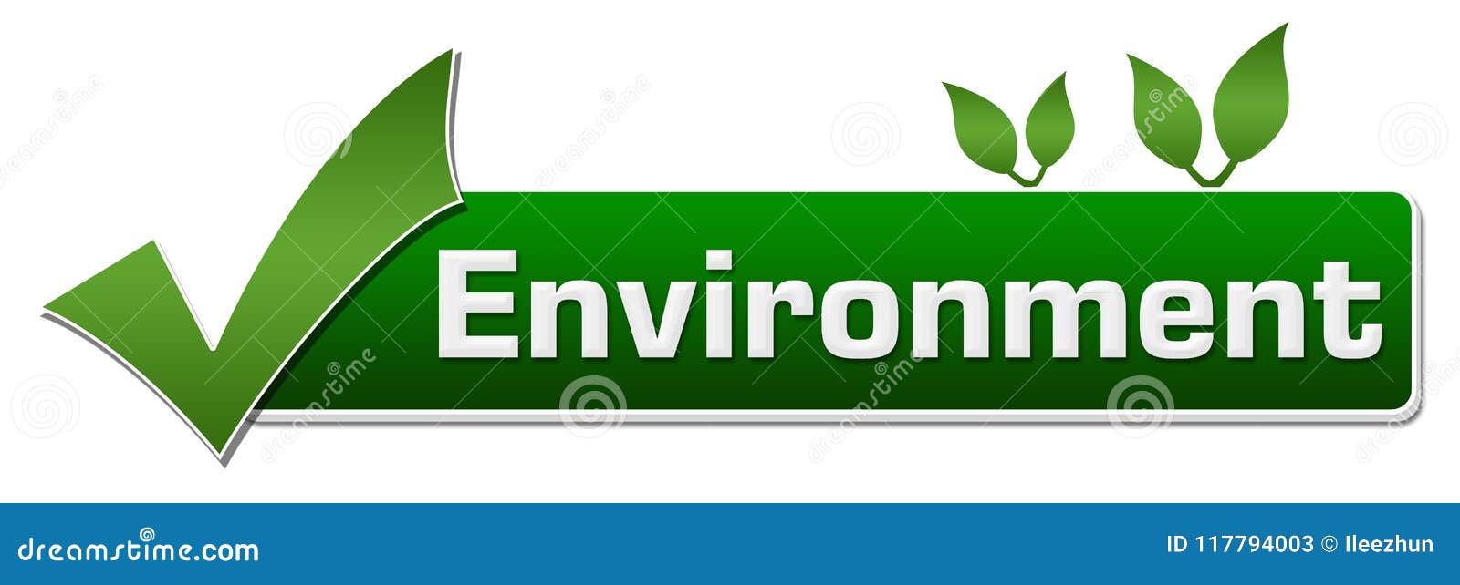 Environment Green Leaves Tick Mark Stock Illustration - Illustration of ...