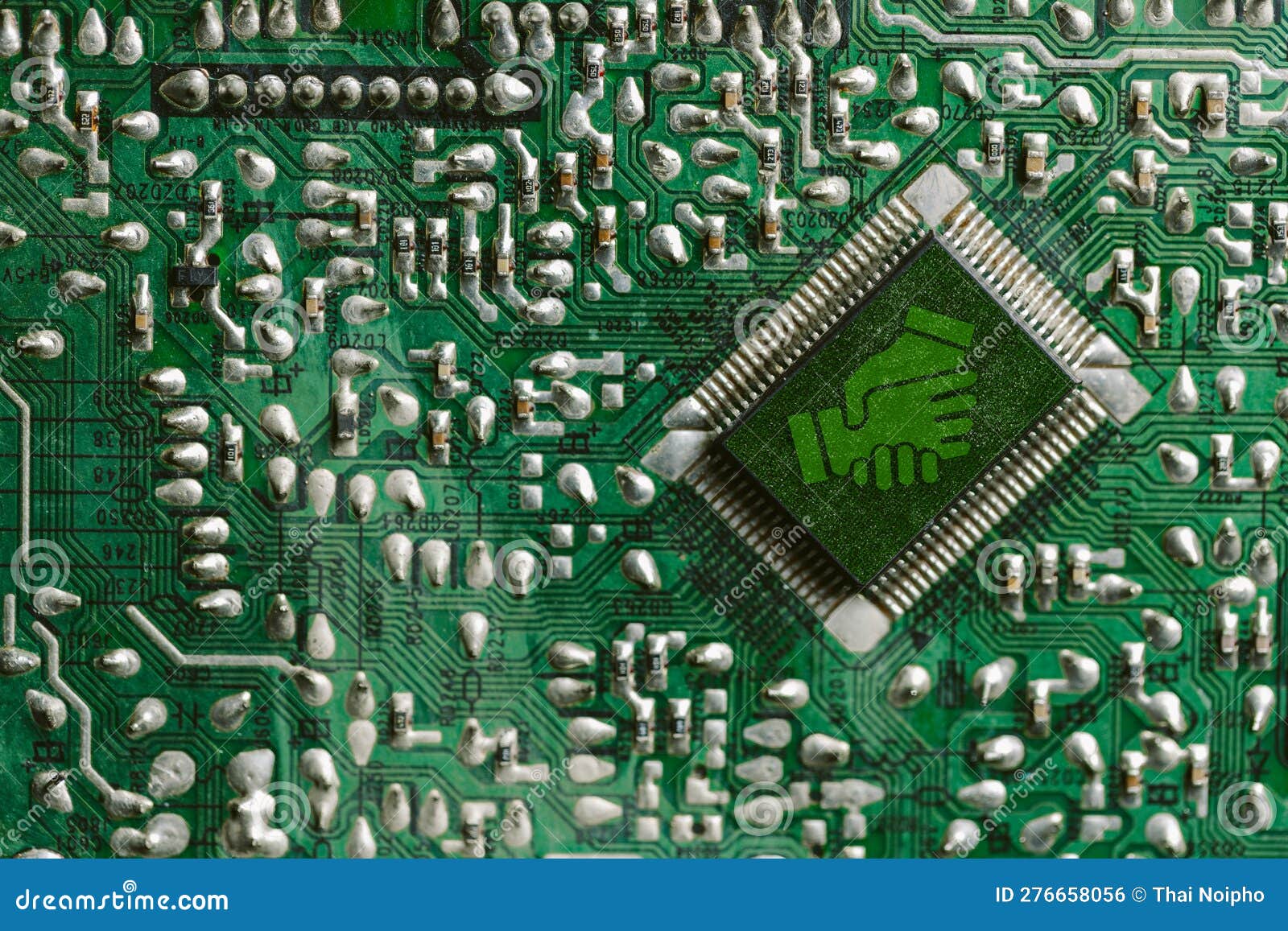 Environment Green Technology Computer Chip. Green World Icon on Circuit ...