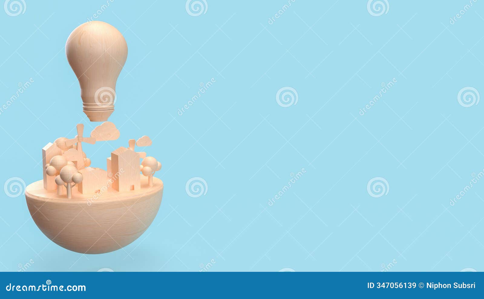 The Environment on Half Earth for Eco Concept 3d Rendering Stock ...