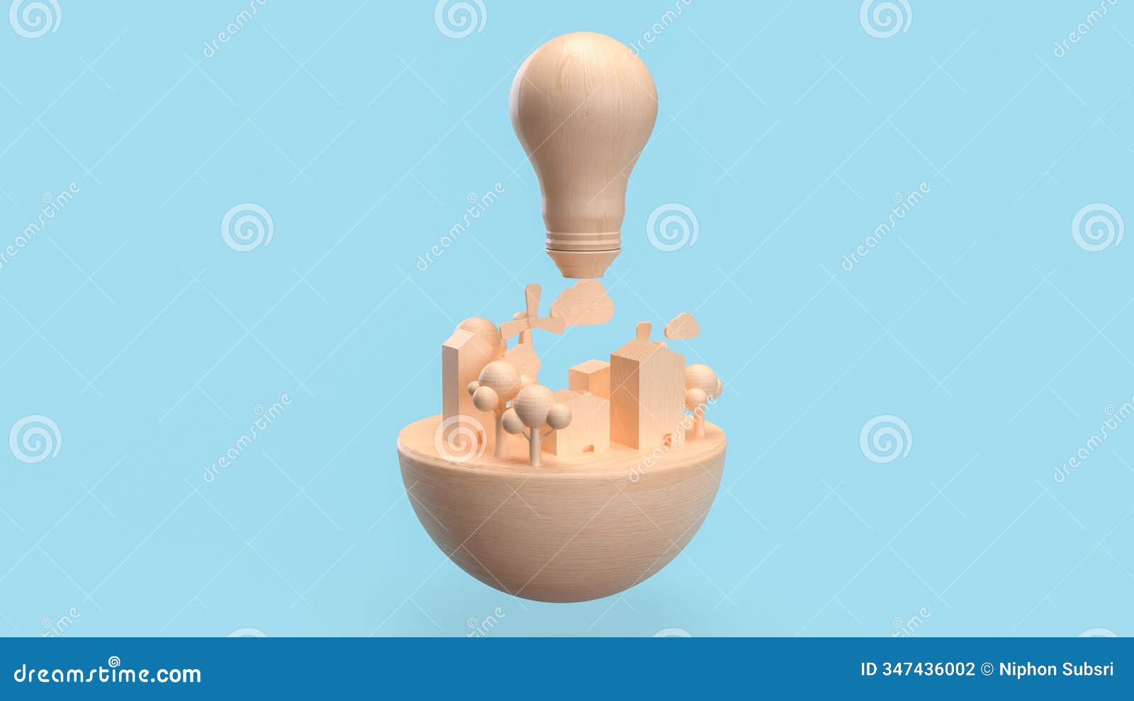 The Environment on Half Earth for Eco Concept 3d Rendering Stock ...