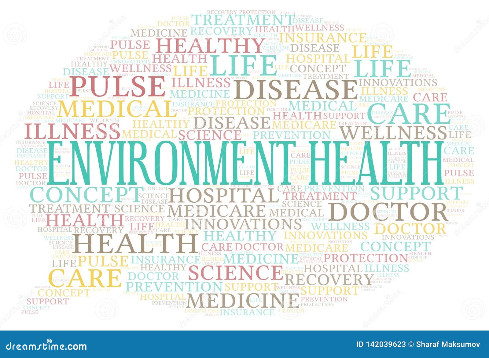 Environment Health Word Cloud Stock Illustration - Illustration of ...