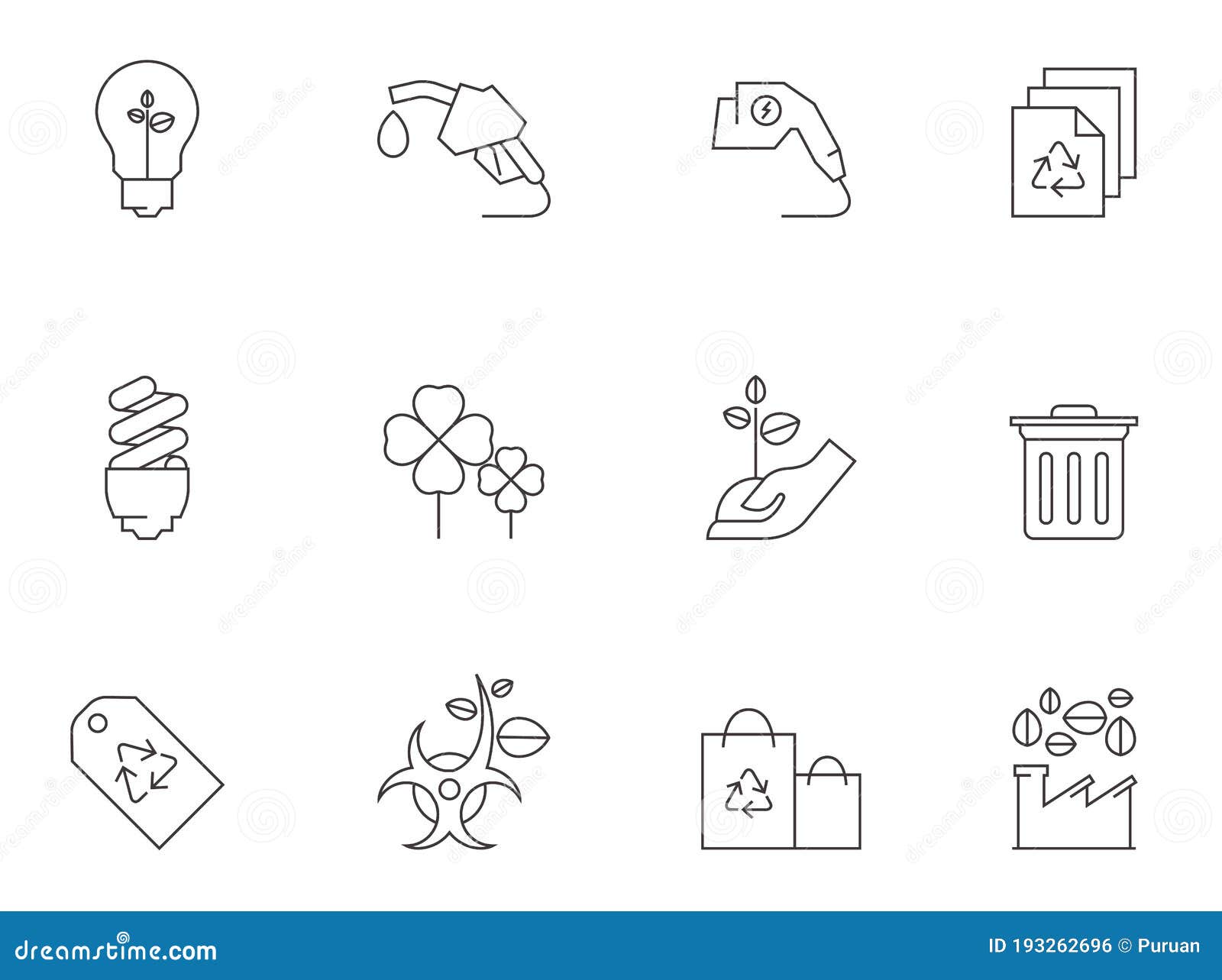 Outline Icons - More Environment Stock Vector - Illustration of clover ...