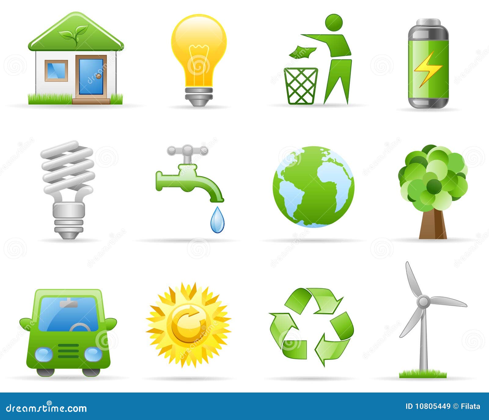 Environment icon set stock vector. Illustration of nature - 10805449