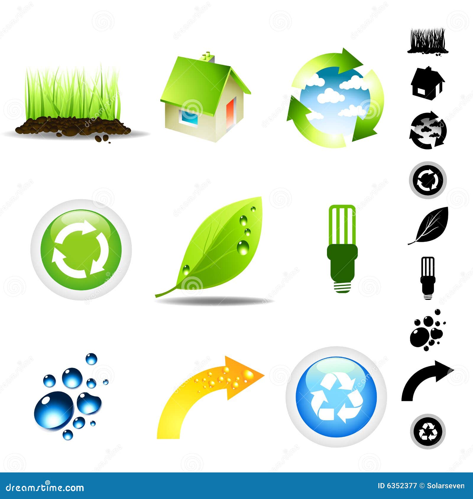 Environment Icon Set stock illustration. Illustration of nature - 6352377