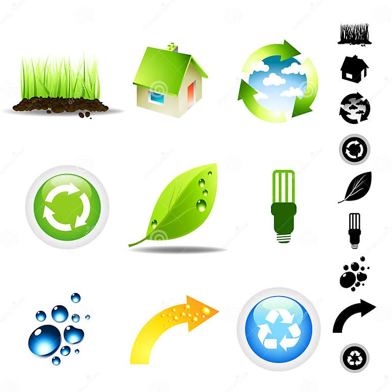 Environment Icon Set stock illustration. Illustration of nature - 6352377
