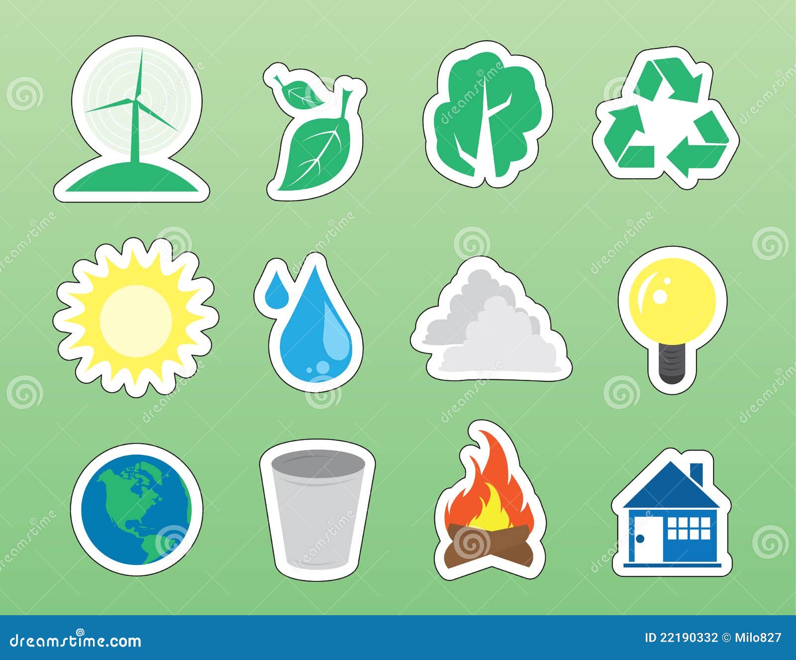 Environment Icon Stickers stock vector. Illustration of blue - 22190332