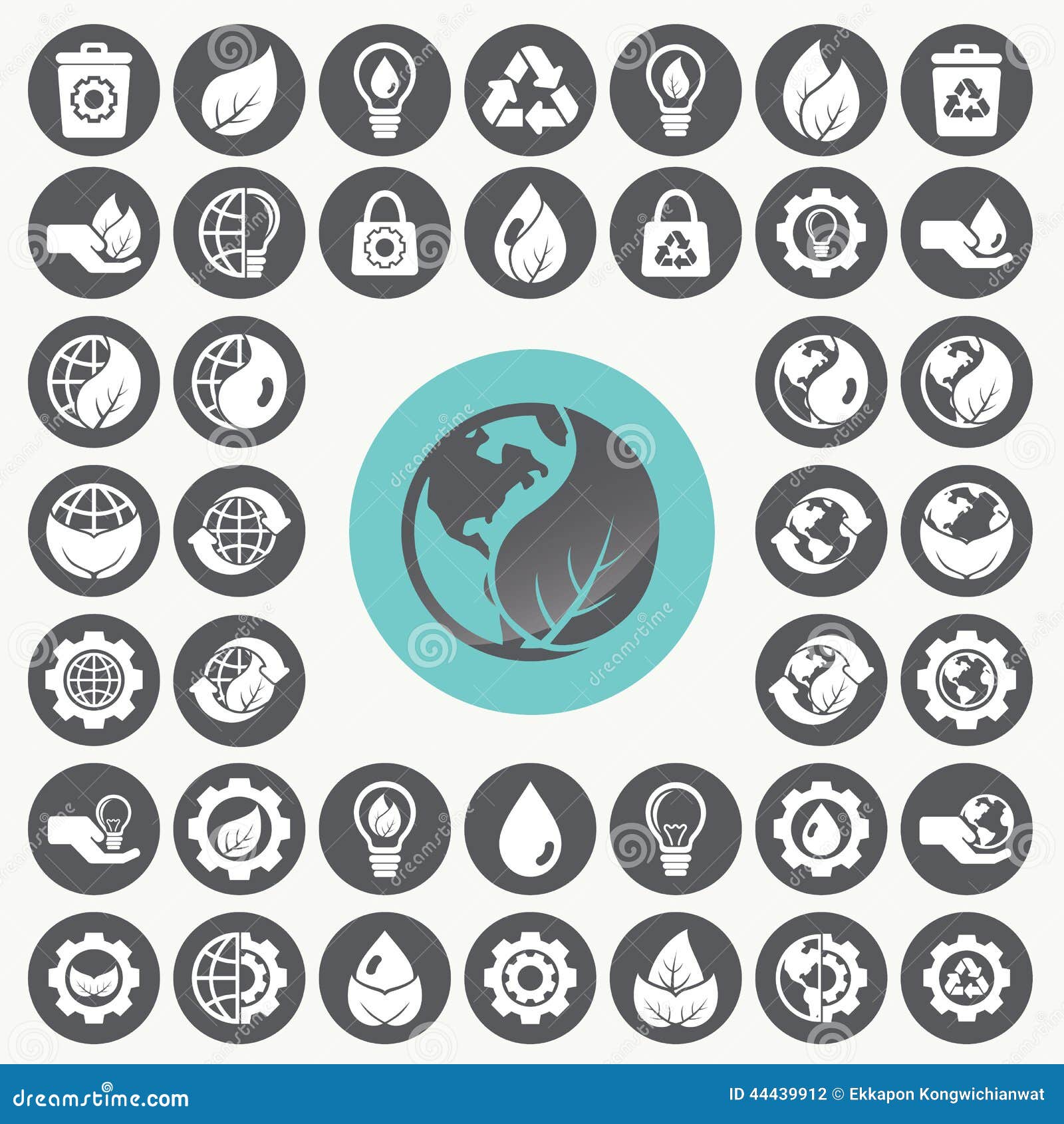 Environment icons set. stock illustration. Illustration of energy ...