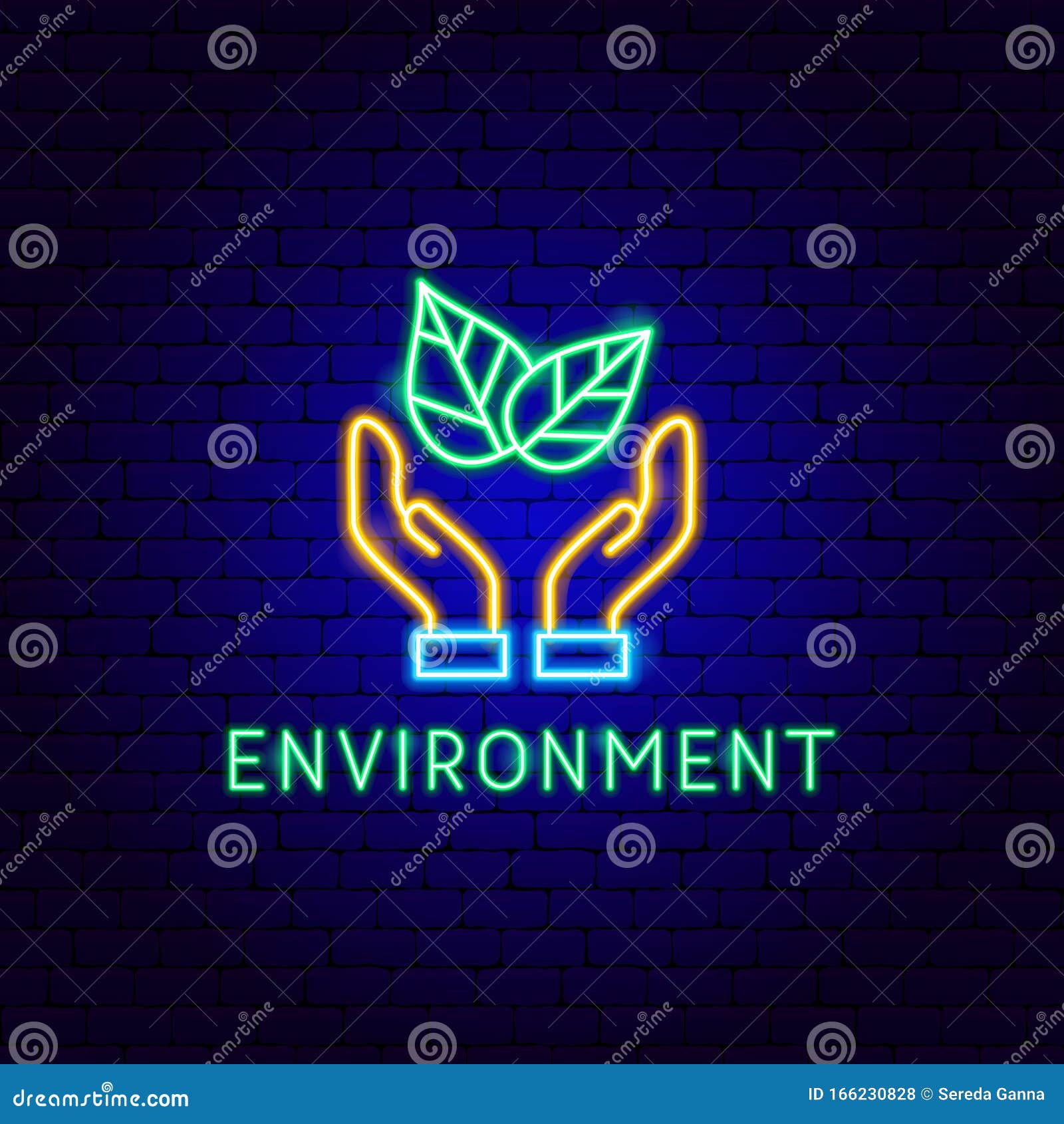 Environment Neon Label stock vector. Illustration of environment ...