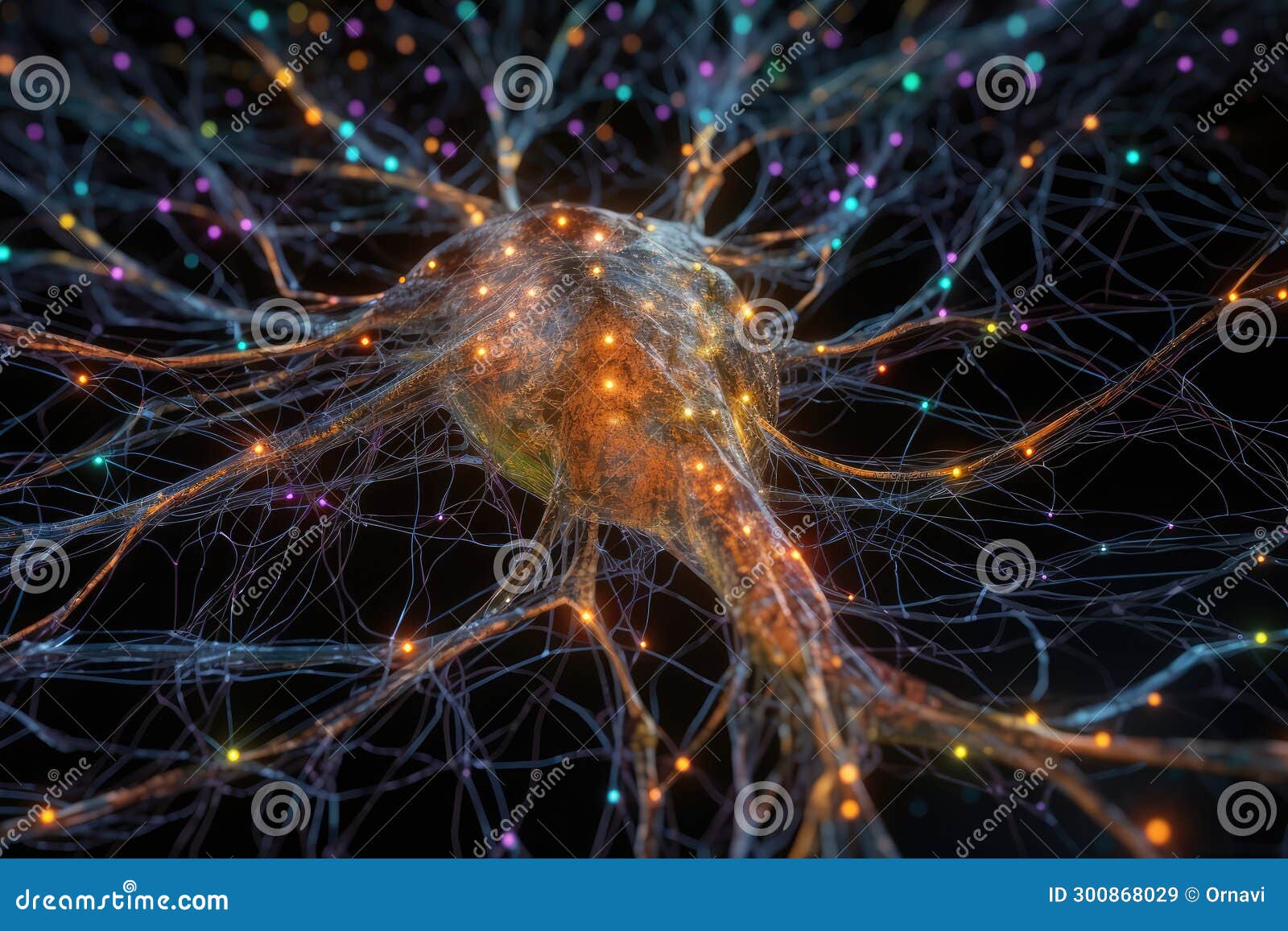 The Environment of the Nervous System, Nerve Cell. Stock Illustration ...