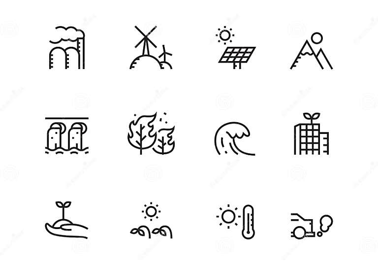 Environment Outline Icon, Vector Stock Vector - Illustration of clip ...