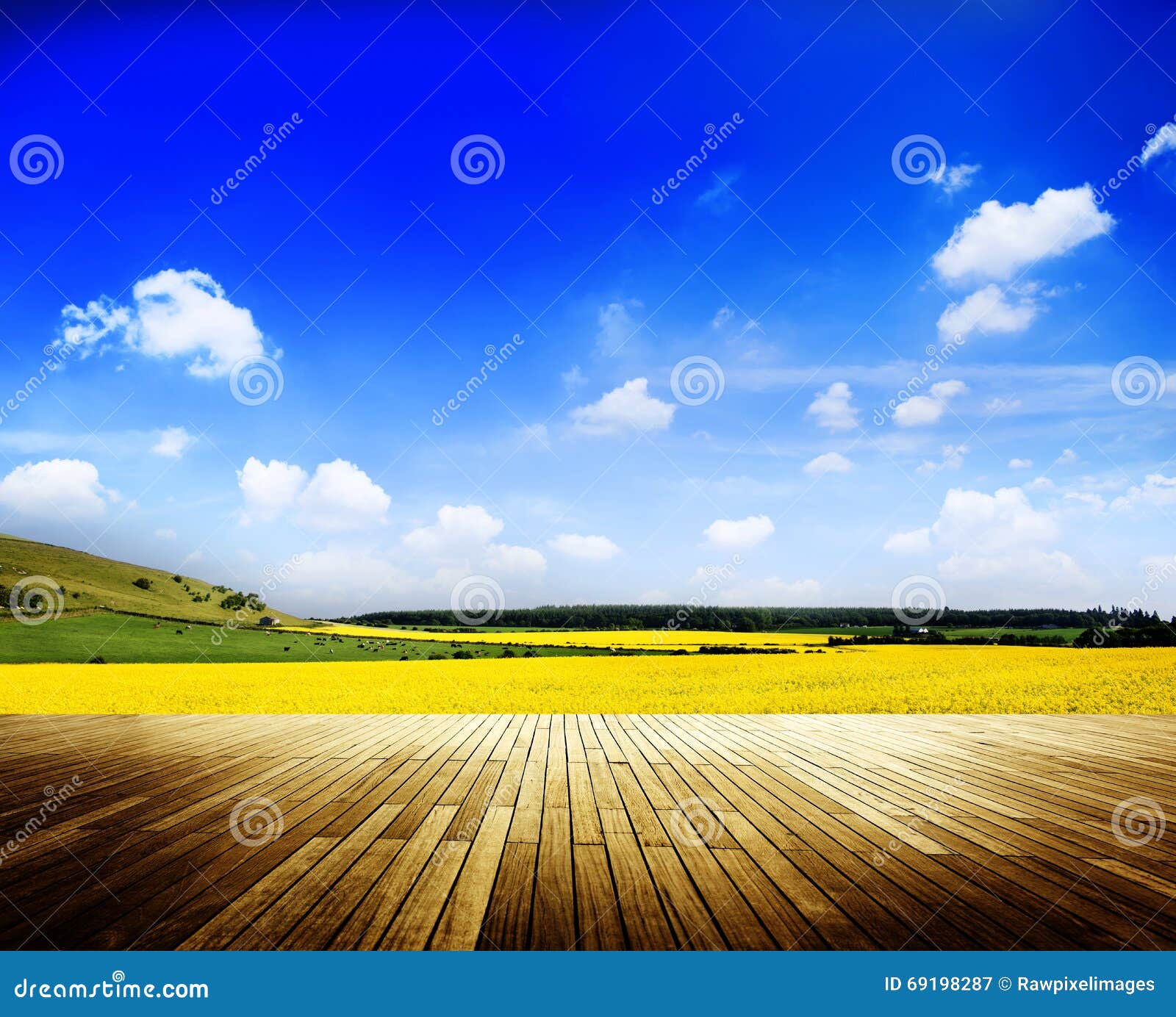 Environment Peaceful Meadow Countryside Cloudscape Concept Stock Image ...