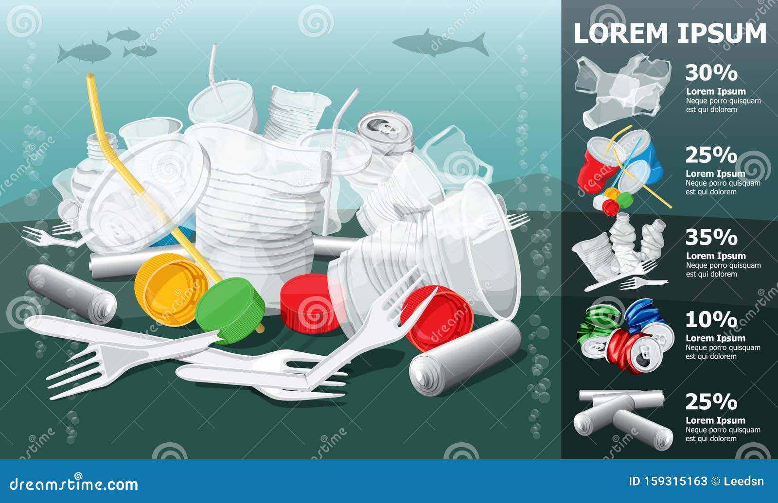 Environment Pollution Illustration Info Chart Stock Vector ...