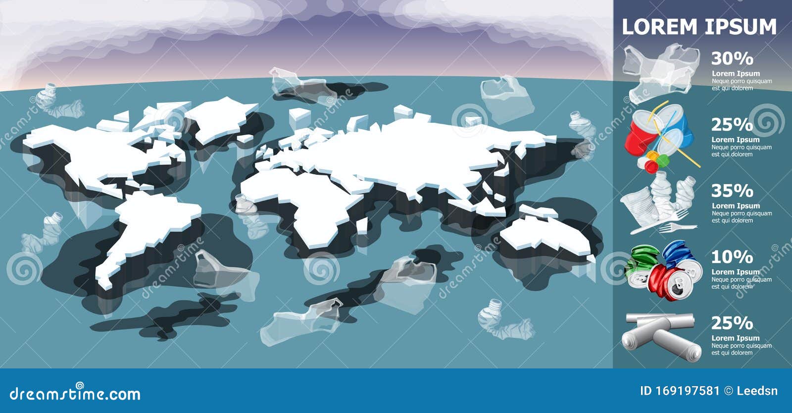 Environment Pollution Illustration Info Chart Stock Vector ...