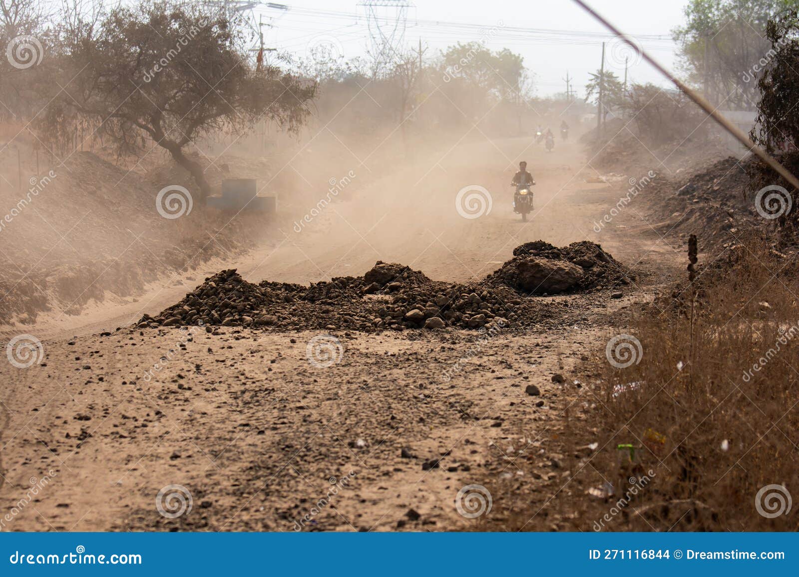 Environment Pollution during Road Construction Work in India Stock ...