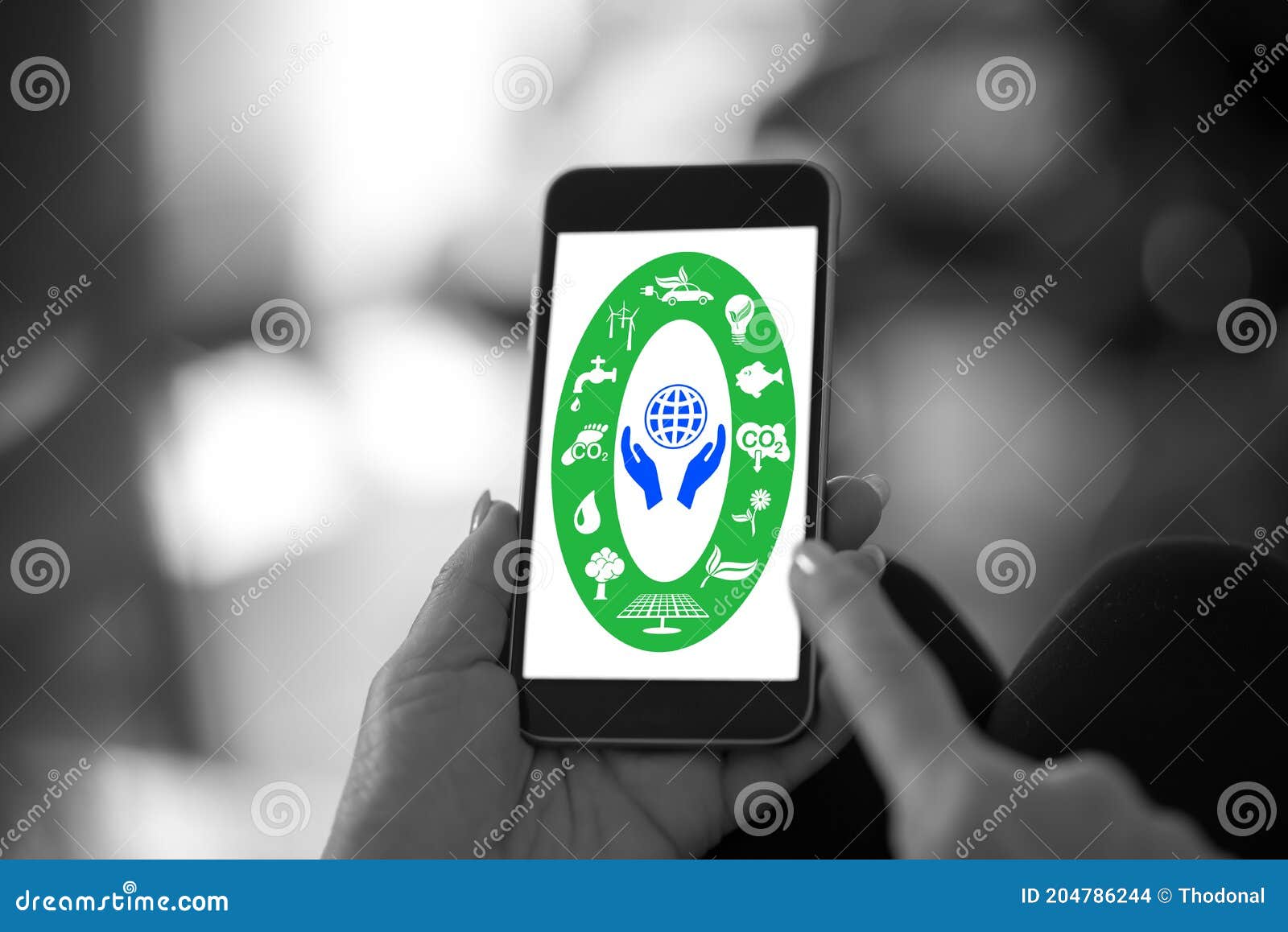 Environment Protection Concept on a Smartphone Stock Photo - Image of ...