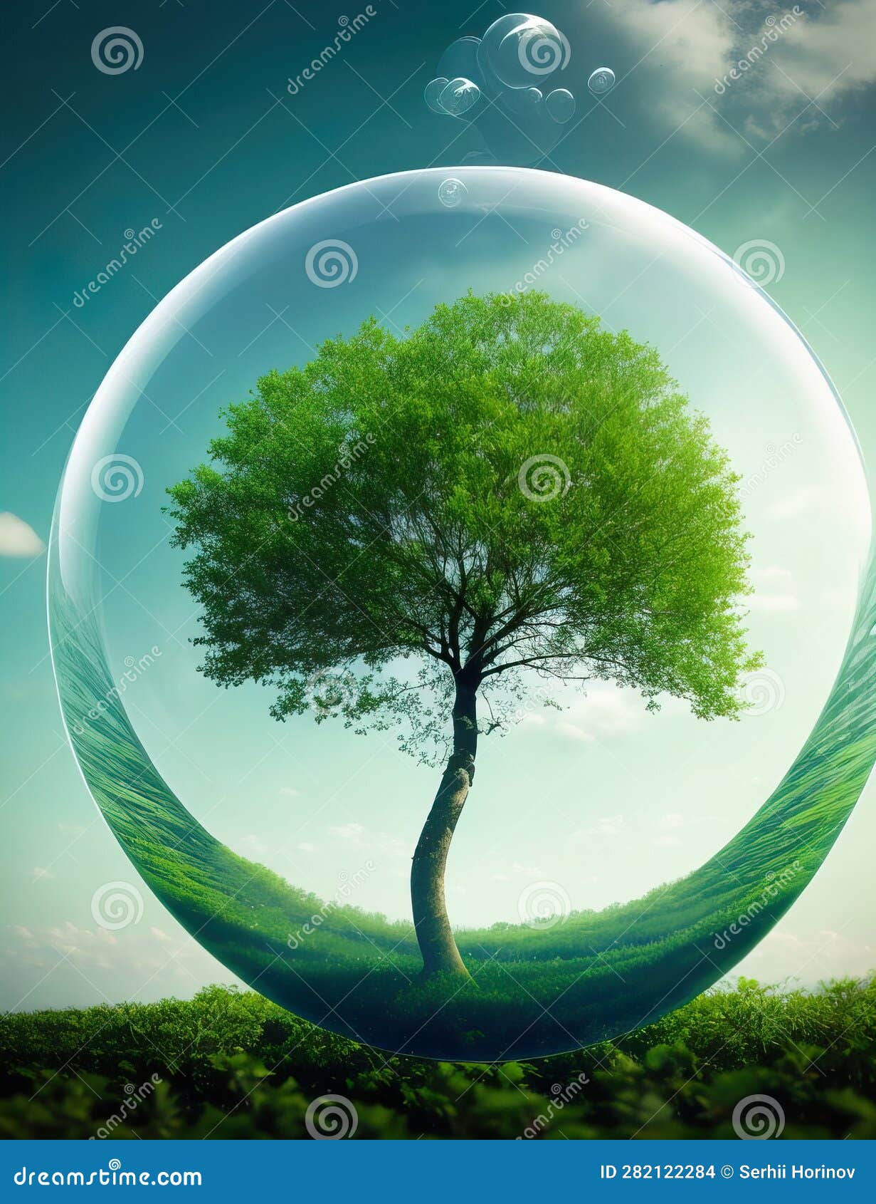 Environment Protection Concept. Tree in a Bubble. AI Generated Stock ...