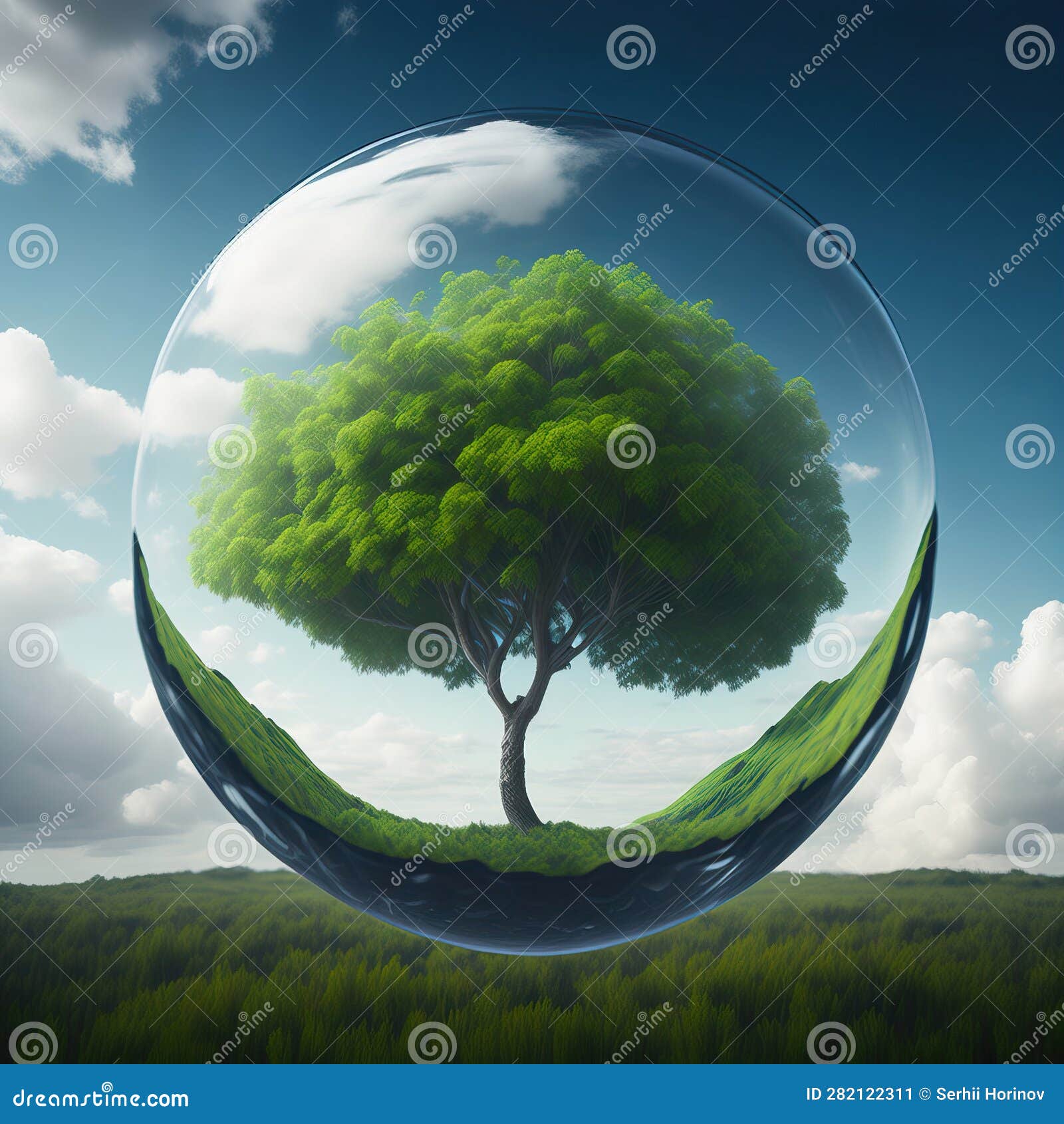 Environment Protection Concept. Tree in a Bubble. AI Generated Stock ...