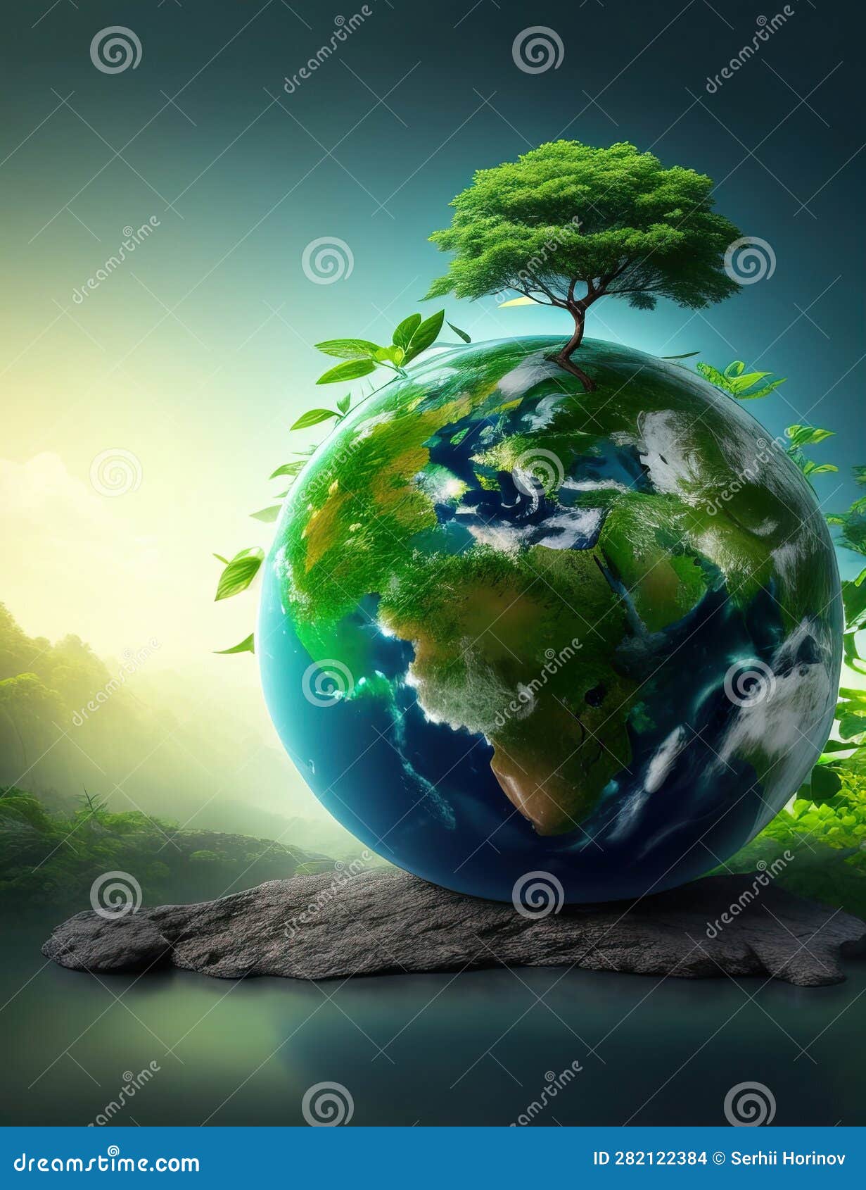 Environment Protection Concept. Tree on Earth Ai Generated Stock Photo ...