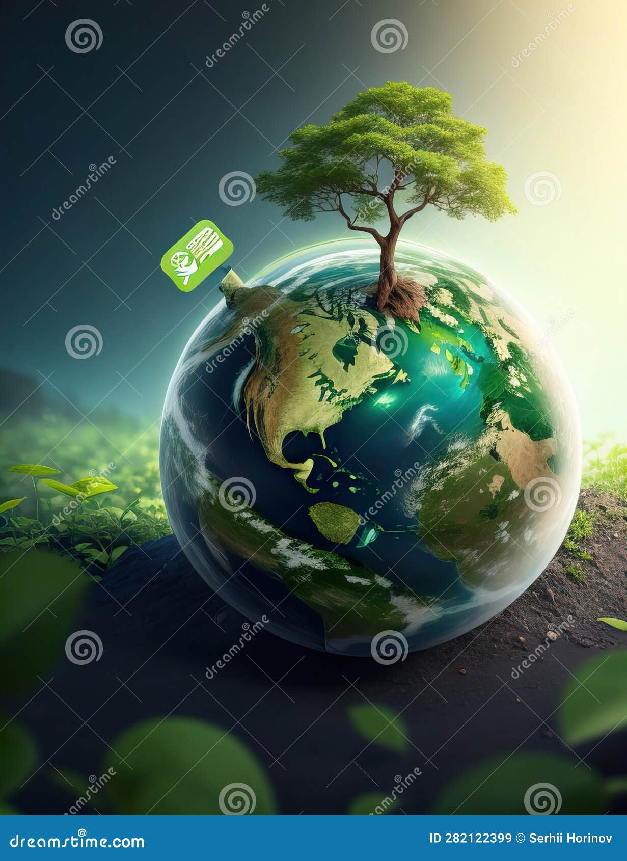 Environment Protection Concept. Tree on Earth Ai Generated Stock ...