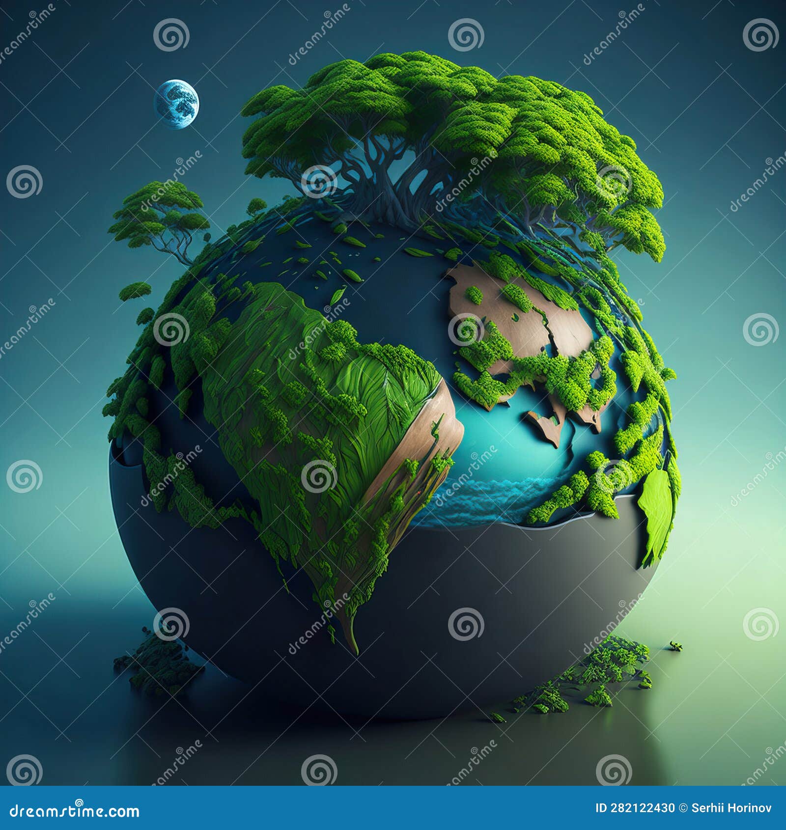 Environment Protection Concept. Tree on Earth Ai Generated Stock ...