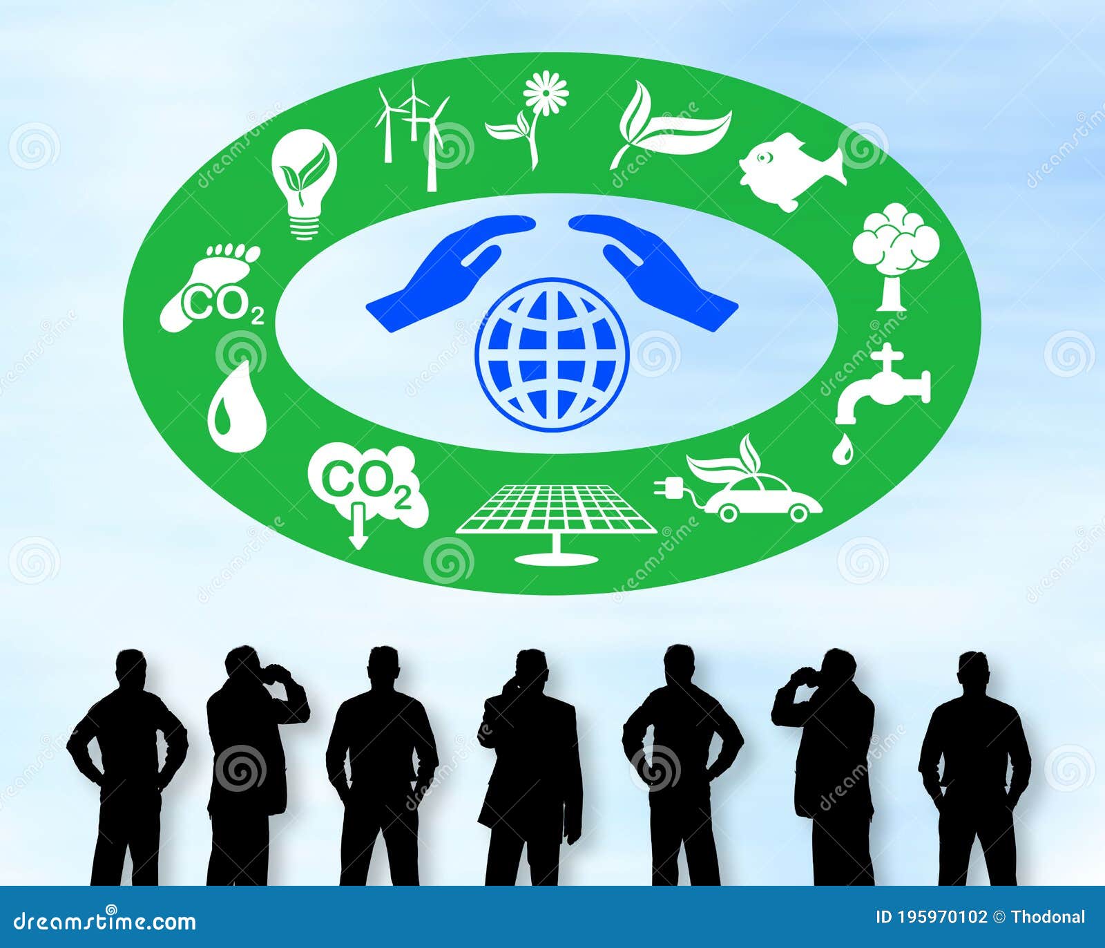 Environment Protection Concept on a Wall Stock Photo - Image of save ...