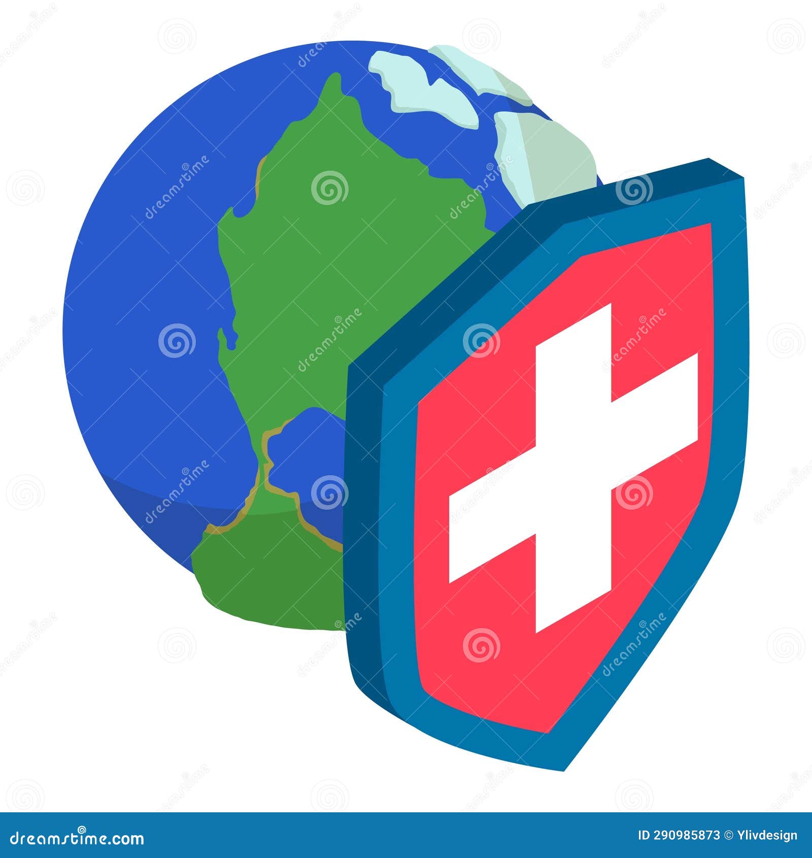 Environment Protection Icon Isometric Vector. Planet Earth Behind ...